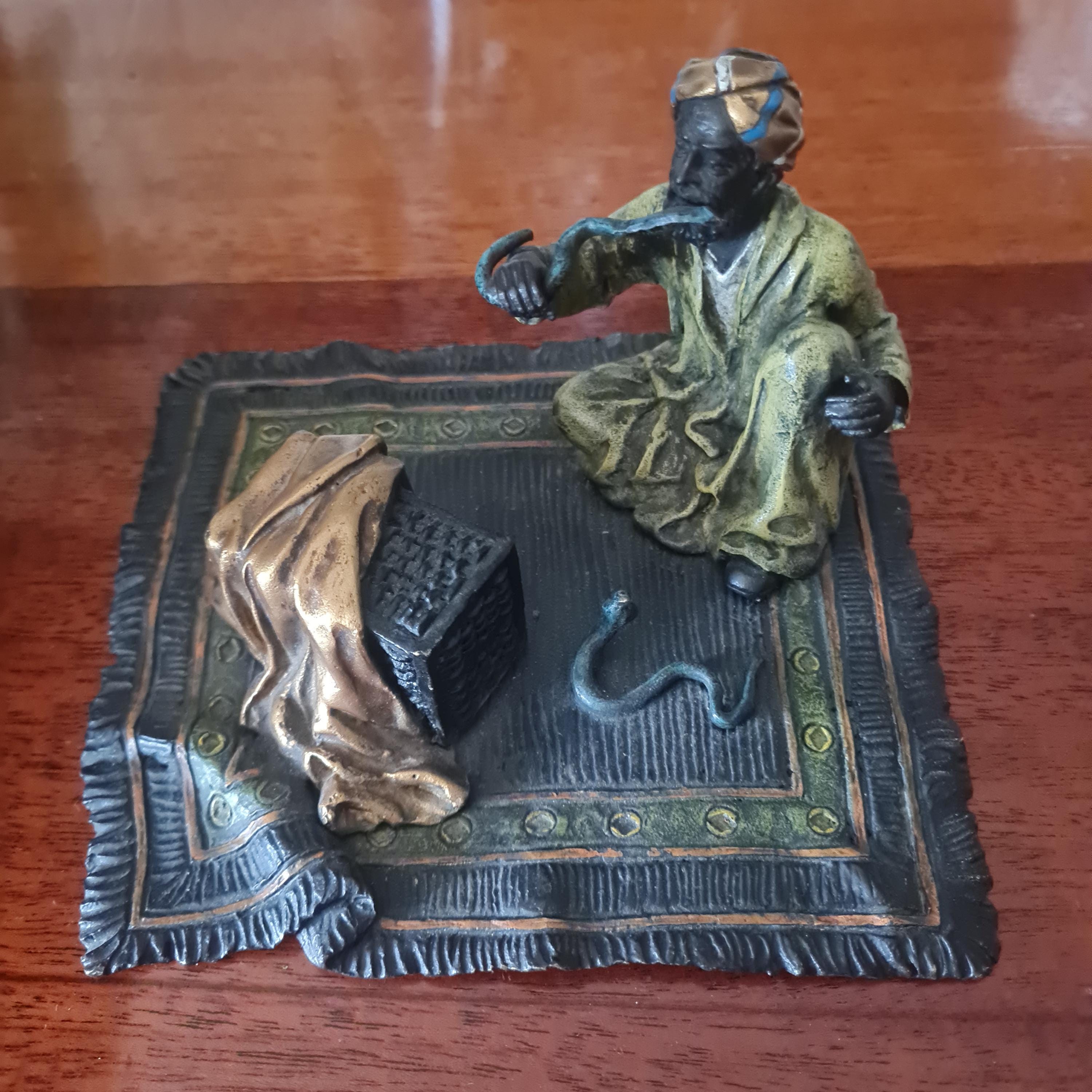 Arab Snake Charmer Cold Painted Bronze-home Decor-austria - Etsy