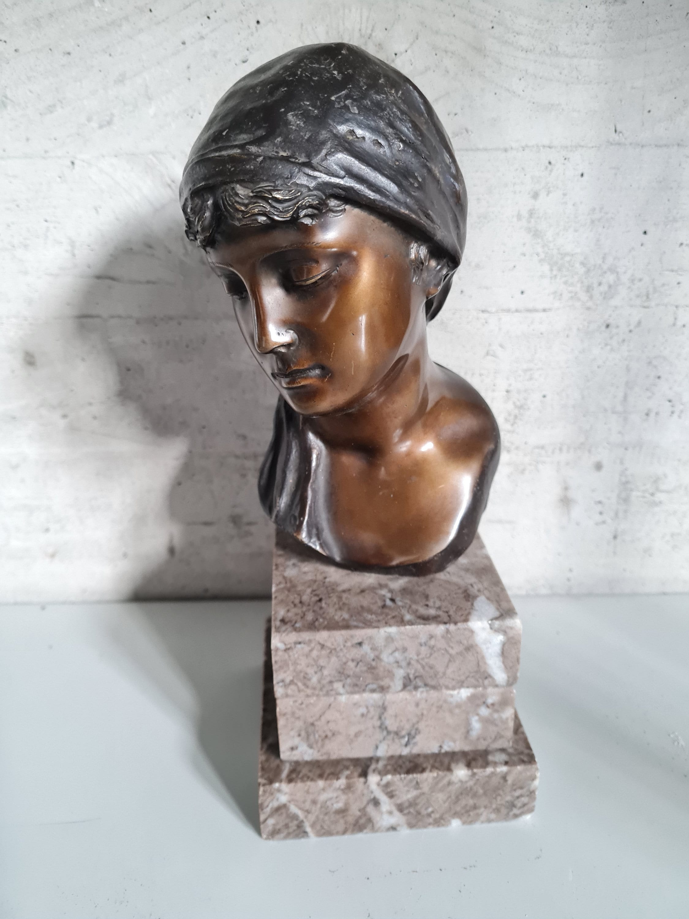 Italian Bronze Sculpture "woman's Face - Etsy