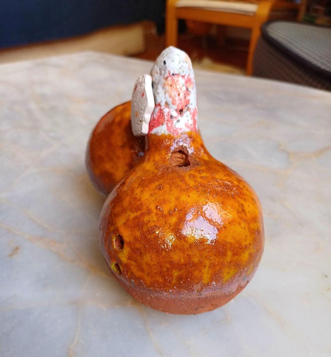 ASHA Magical Ceramic Ocarina Whistle With Dual Sound Output and 4 Holes ...