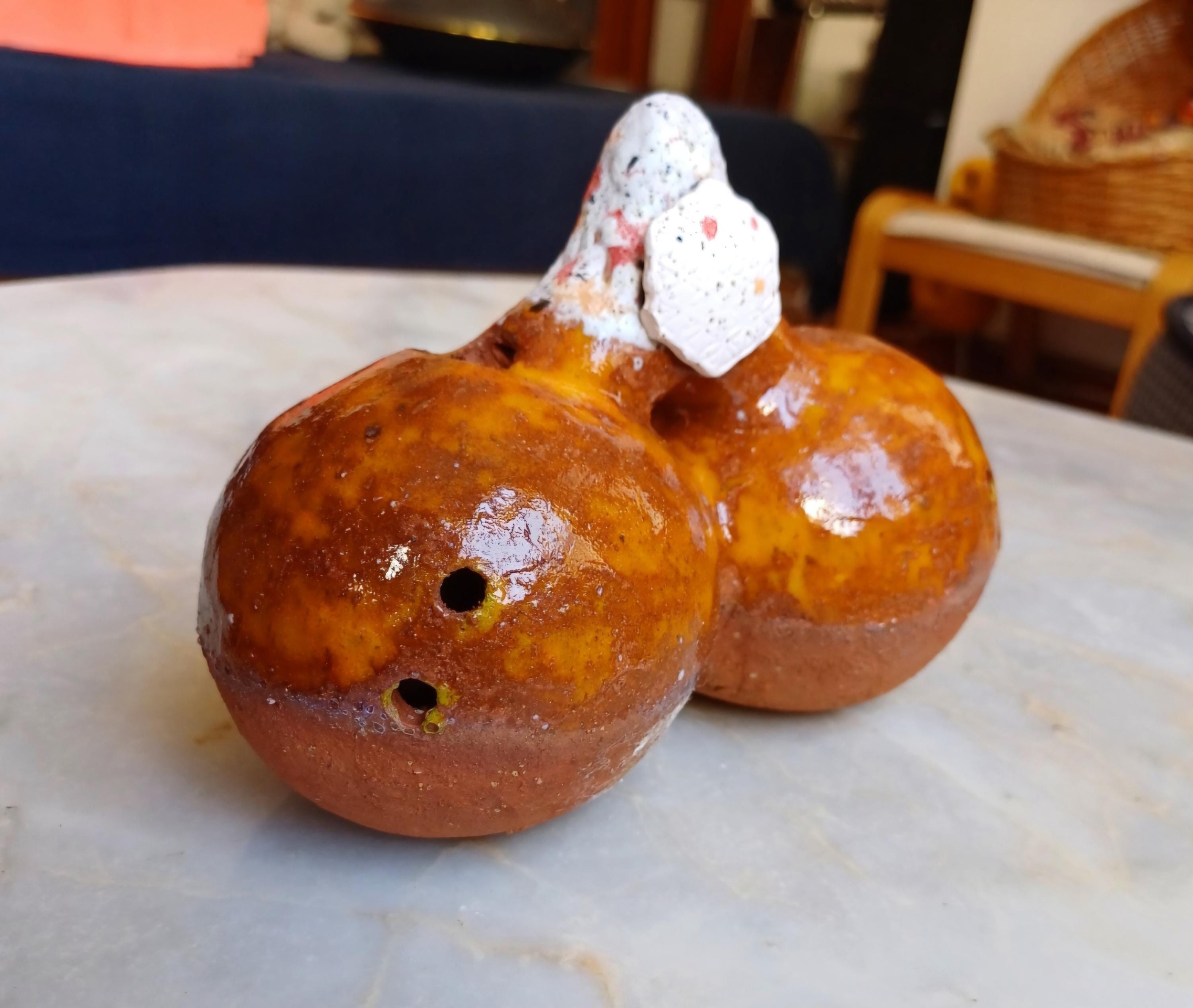 ASHA Magical Ceramic Ocarina Whistle With Dual Sound Output and 4 Holes ...