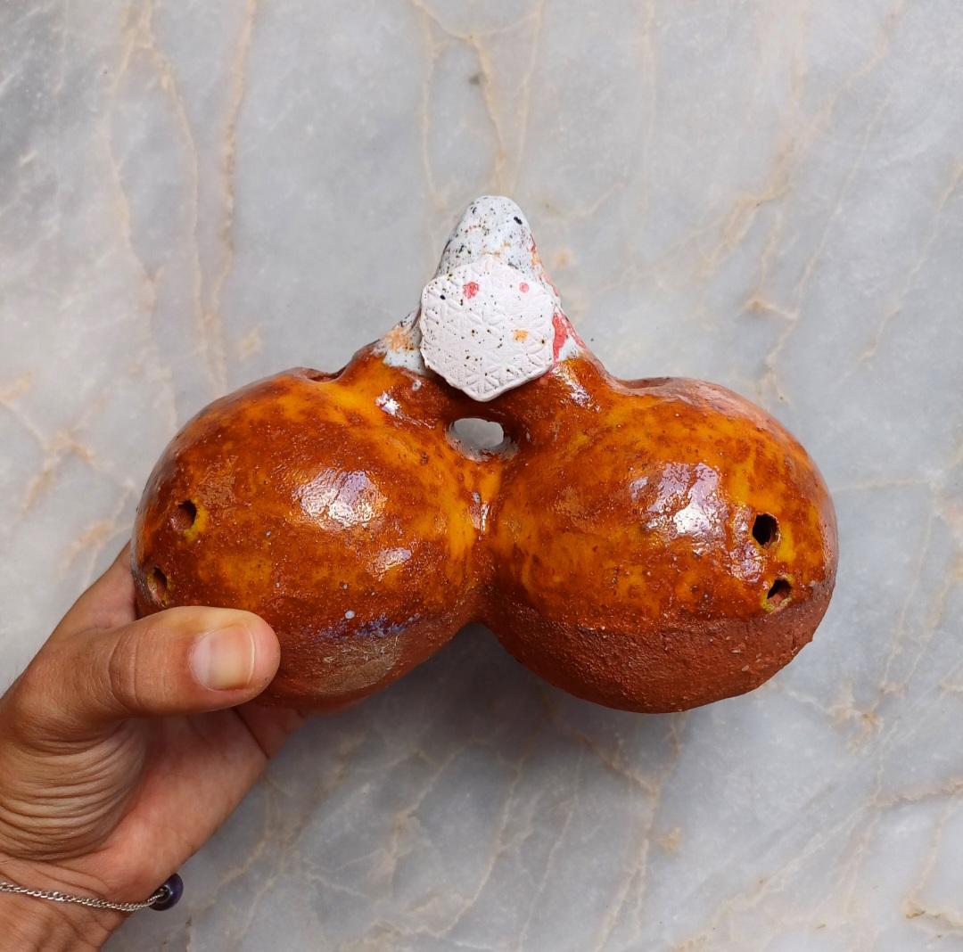 ASHA Magical Ceramic Ocarina Whistle With Dual Sound Output and 4 Holes ...