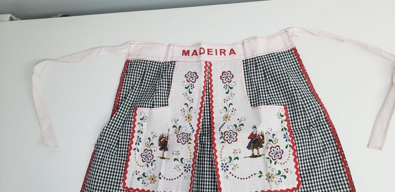 Vintage Madeira Apron, Embroidered Hostess Apron, Ruffled Hem - Etsy