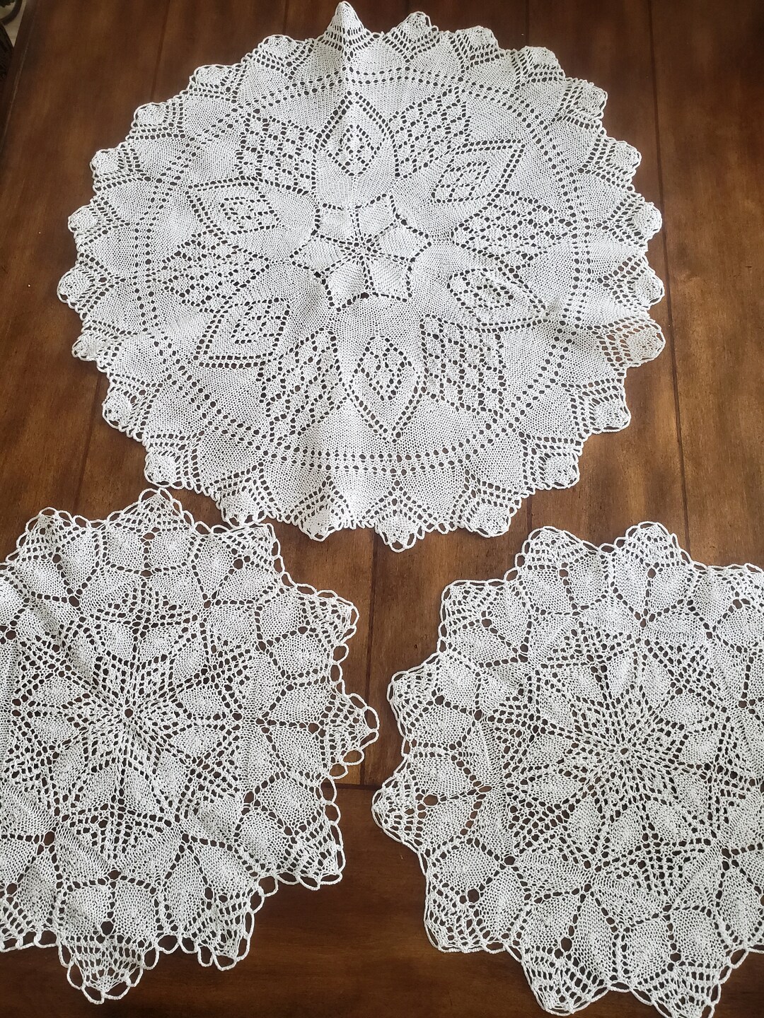 FINE Crochet LARGE Doilies..three - Etsy