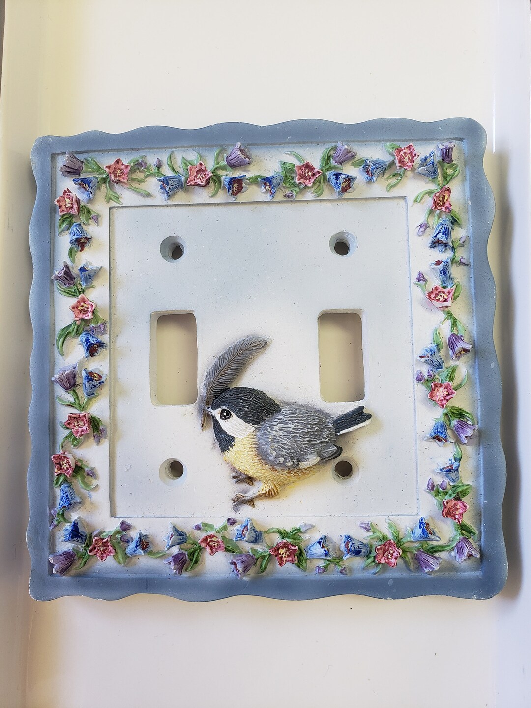 Birdie Floral Double Switch Plate Cover - Etsy