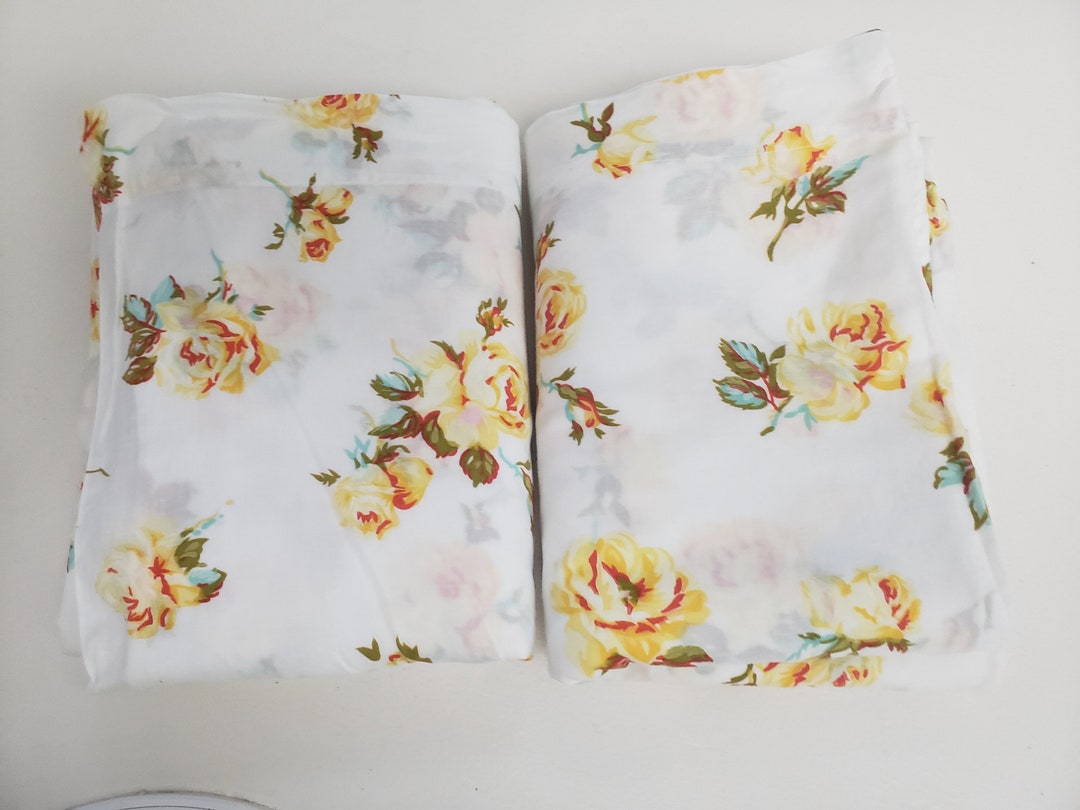 Yellow FLORAL SHEETS - Etsy