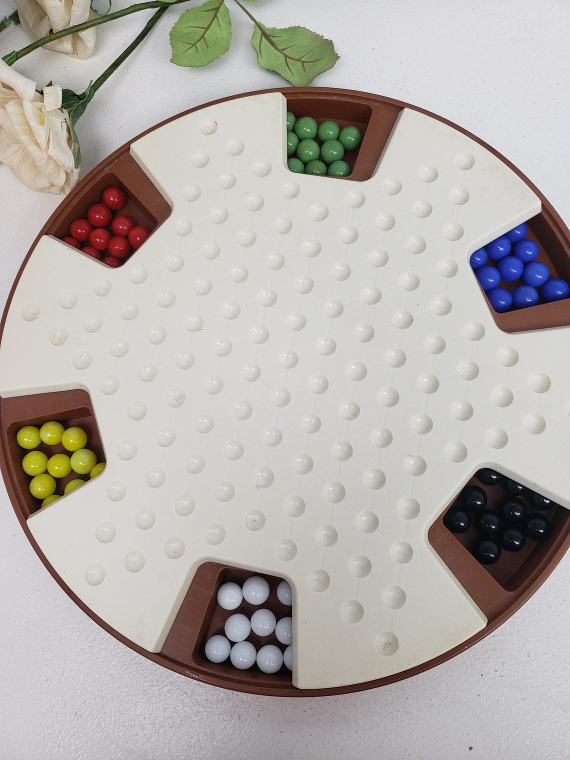 CHINESE CHECKERS Games Includes Glass Marbles - Etsy