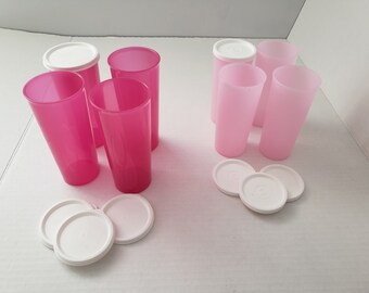 1950s Tupperware Tumblers With Lids Set of 3 Pastel Colors 16 Oz ...