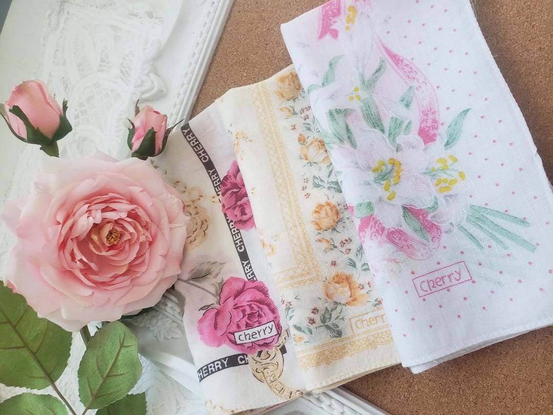 Three "cherry" Handkerchief's - Etsy