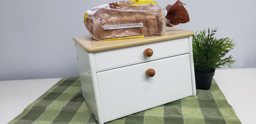 White WOODEN Bread Box.. - Etsy