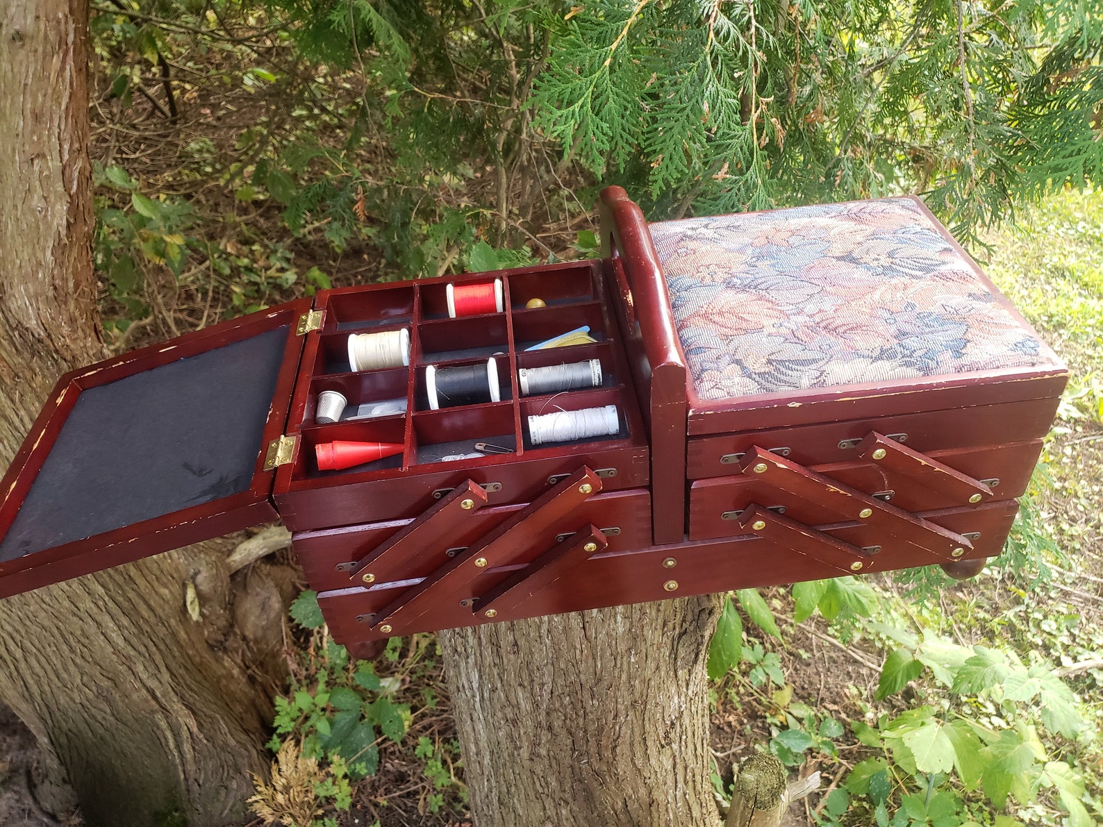 Vintage Mid Century Sewing Box - Etsy