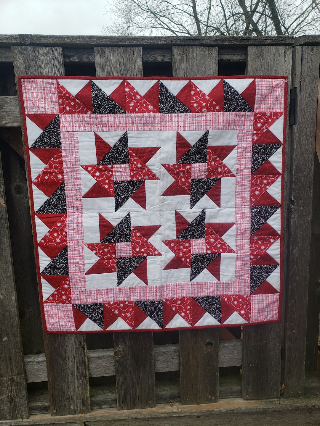 RED Quilted Bed Topper or Wall Hanging - Etsy