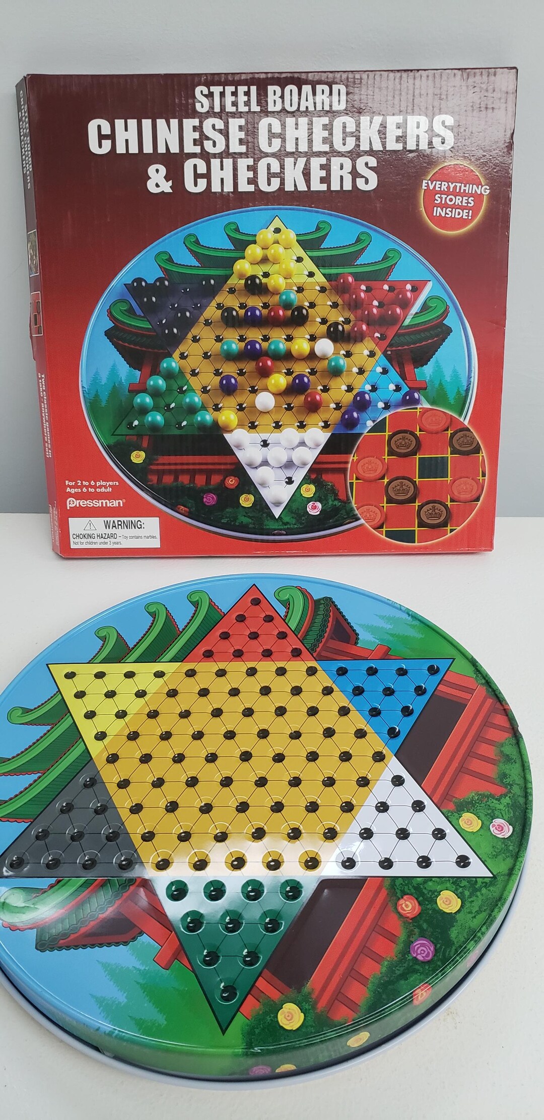 Chinese Checkers and Checkers Round Tin - Etsy