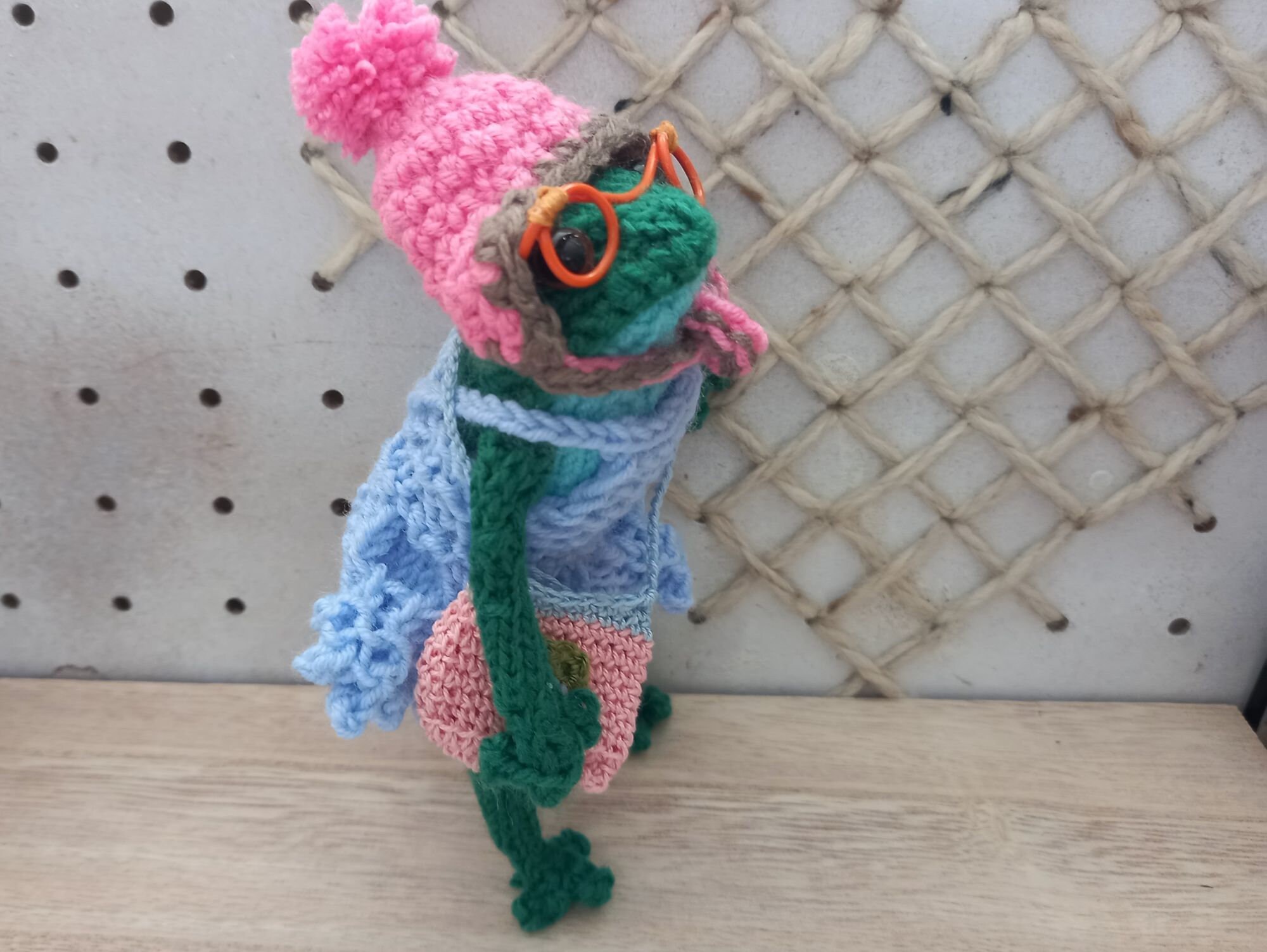 Poseable Knitted Frog Doll With Accessories Unique Art - Etsy