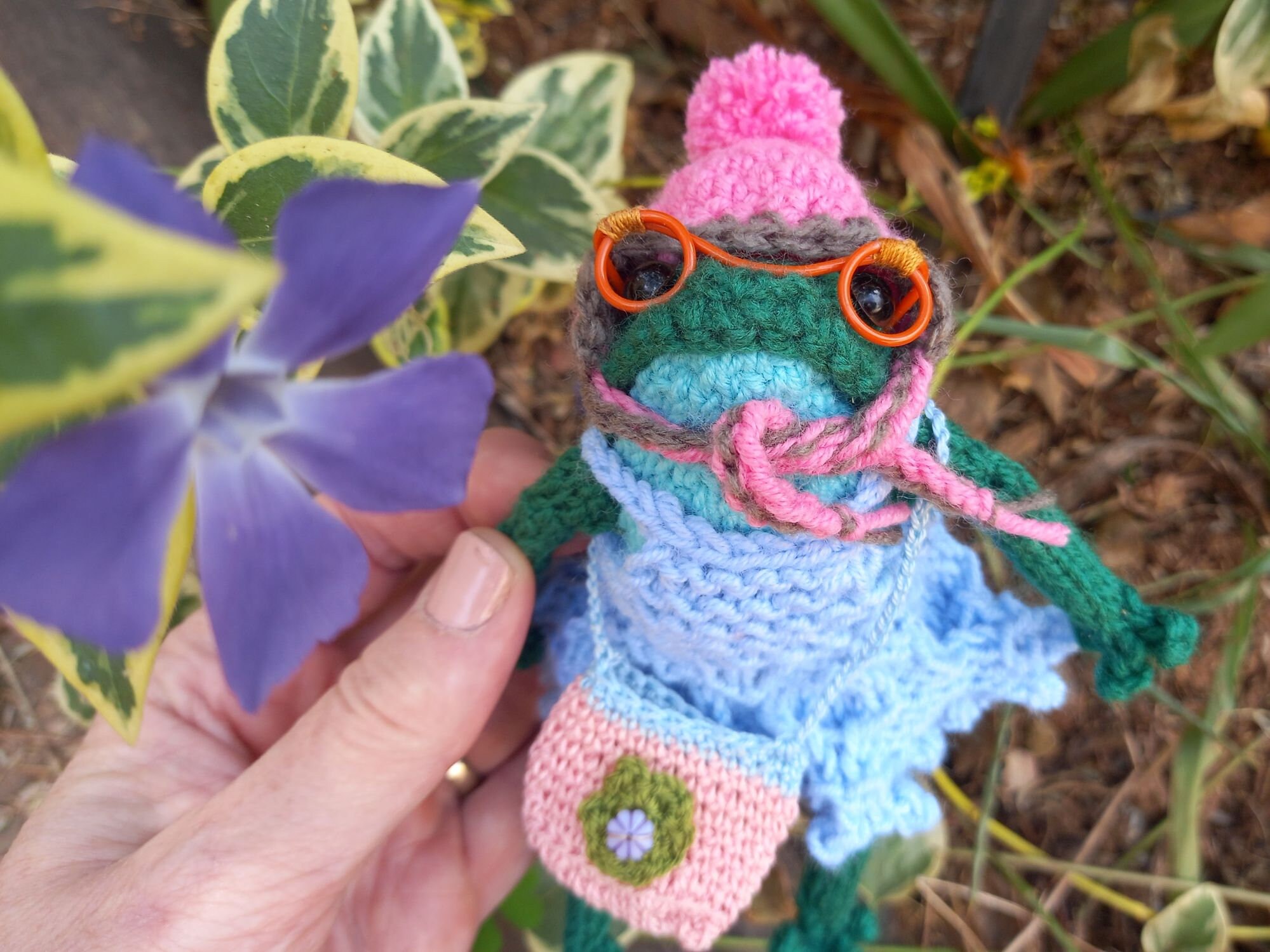 Poseable Knitted Frog Doll With Accessories Unique Art - Etsy