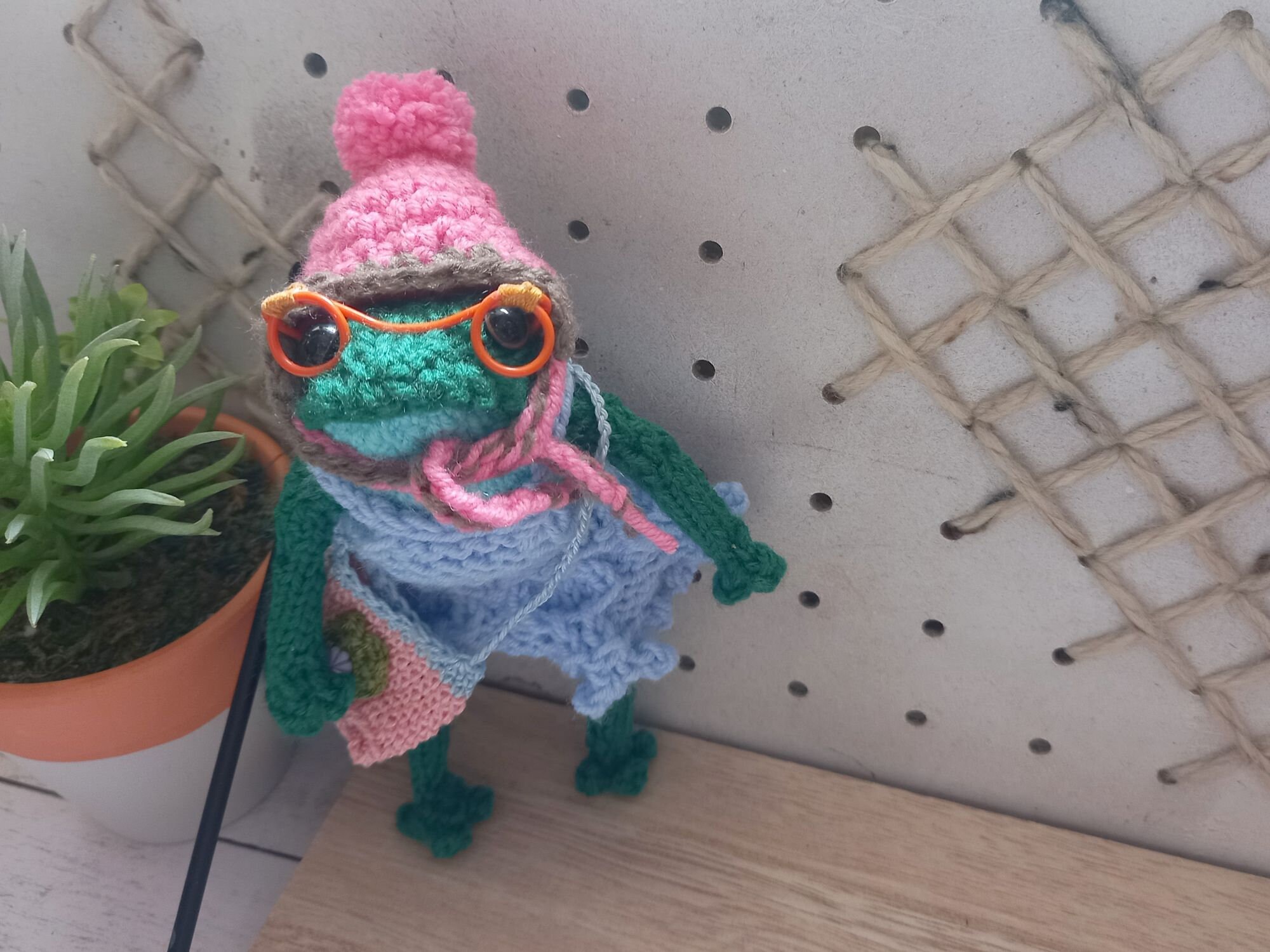Poseable Knitted Frog Doll With Accessories Unique Art - Etsy