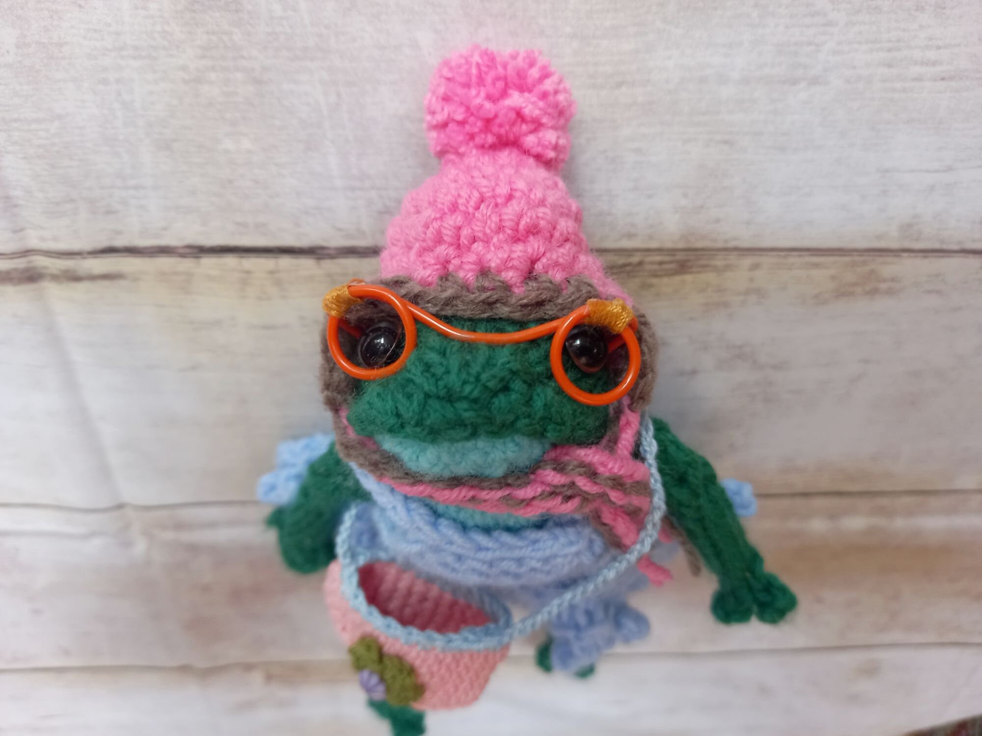 Poseable Knitted Frog Doll With Accessories Unique Art - Etsy