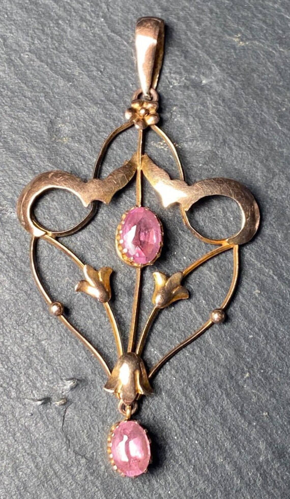 Solid 9ct Rose Gold Antique Circa 1895 to 1910 Lavalier / - Etsy