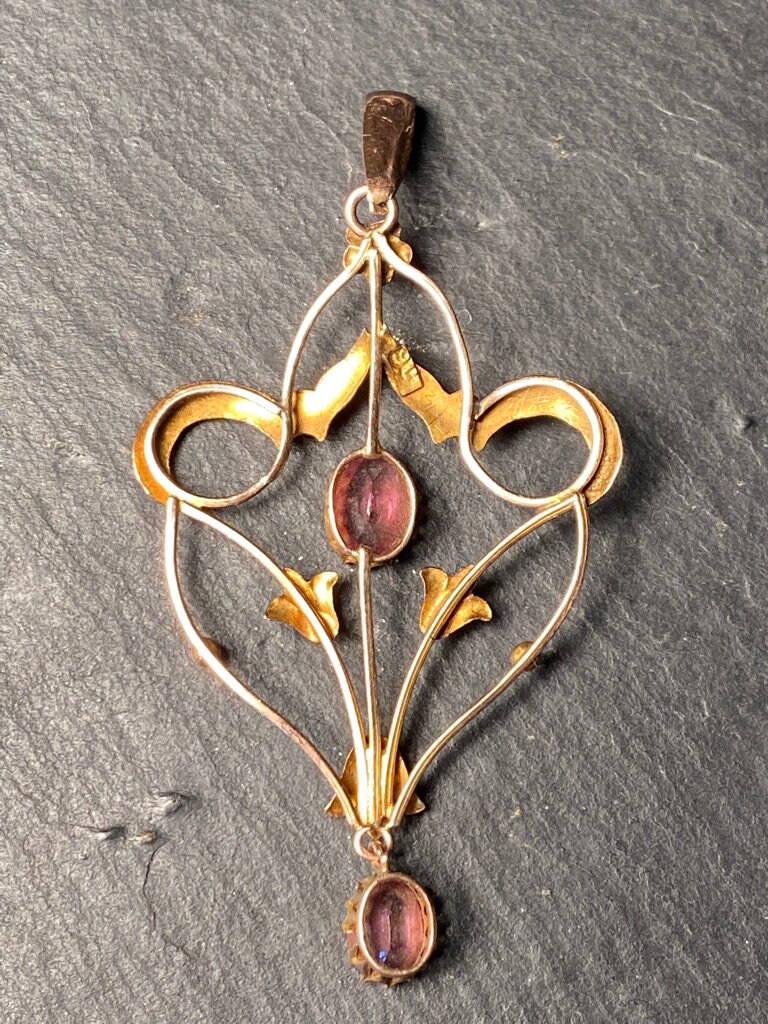 Solid 9ct Rose Gold Antique Circa 1895 to 1910 Lavalier / - Etsy
