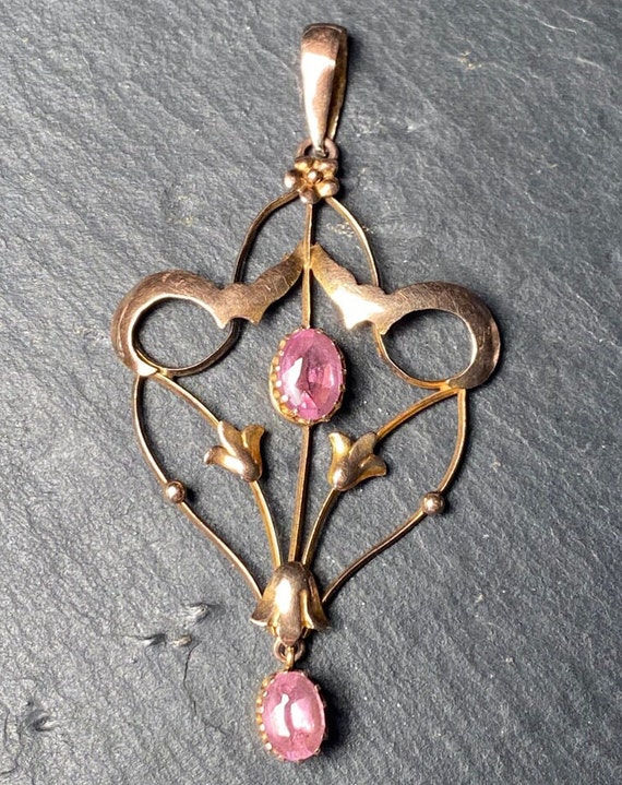 Solid 9ct Rose Gold antique circa 1895 to 1910 Lavali… - Gem