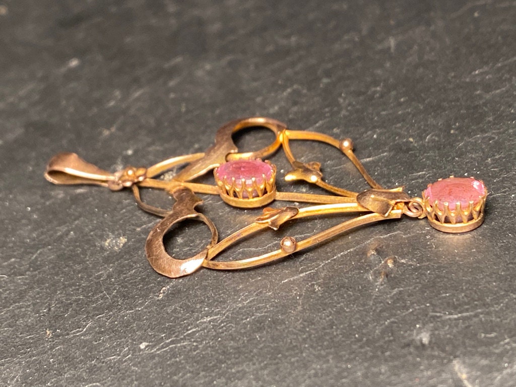 Solid 9ct Rose Gold Antique Circa 1895 to 1910 Lavalier / - Etsy