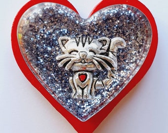 Heart Kitty Ring - Etsy