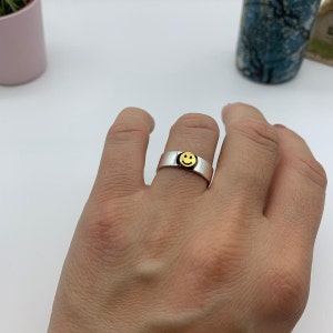 Silver Smile Face Ring-cool Smile Rings-christmas Gifts for Her-cartoon ...