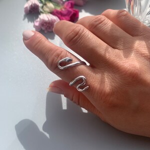 Silver Snake Thumb Ring, Stackable Adjustable Ring, Birthday Gift for ...