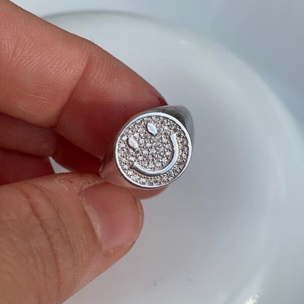 Smiley Face Ring - Etsy