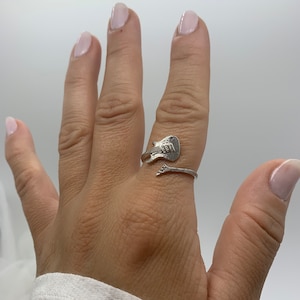 Thumb Adjustable Silver Guitar Ring - Guitar Jewelry - Music Ring ...
