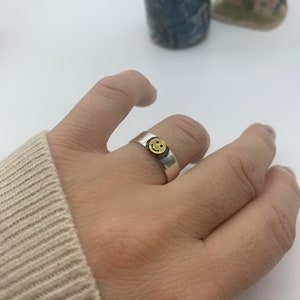 Silver Smile Face Ring-cool Smile Rings-christmas Gifts for Her-cartoon ...