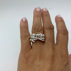 Silver Thumb Fidget Ring, Adjustable Anti Anxiety Bead Ring, Fidget ...