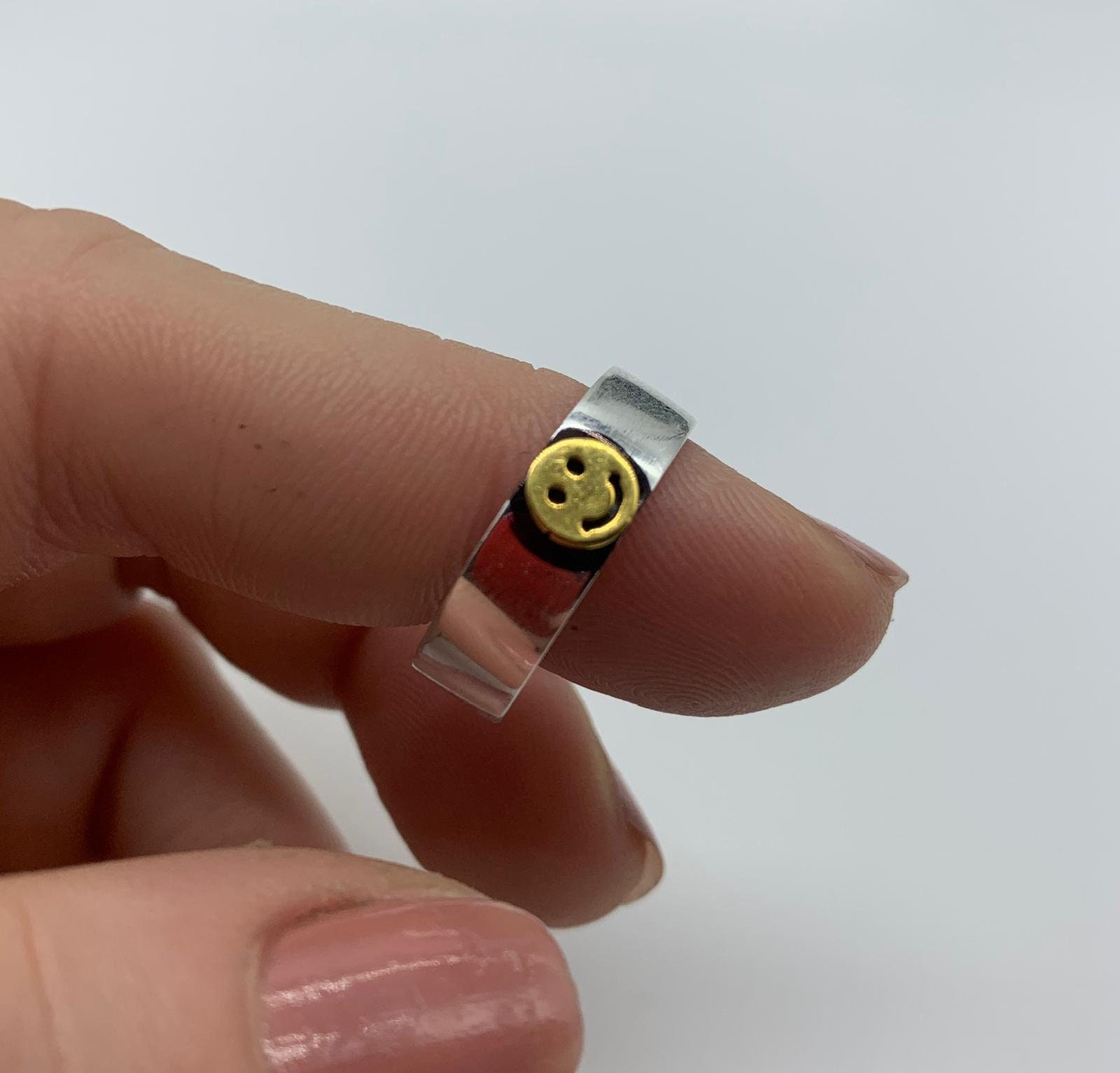 Silver Fun Face Mens Ring-smile Face Rings-signet Ring-cool - Etsy