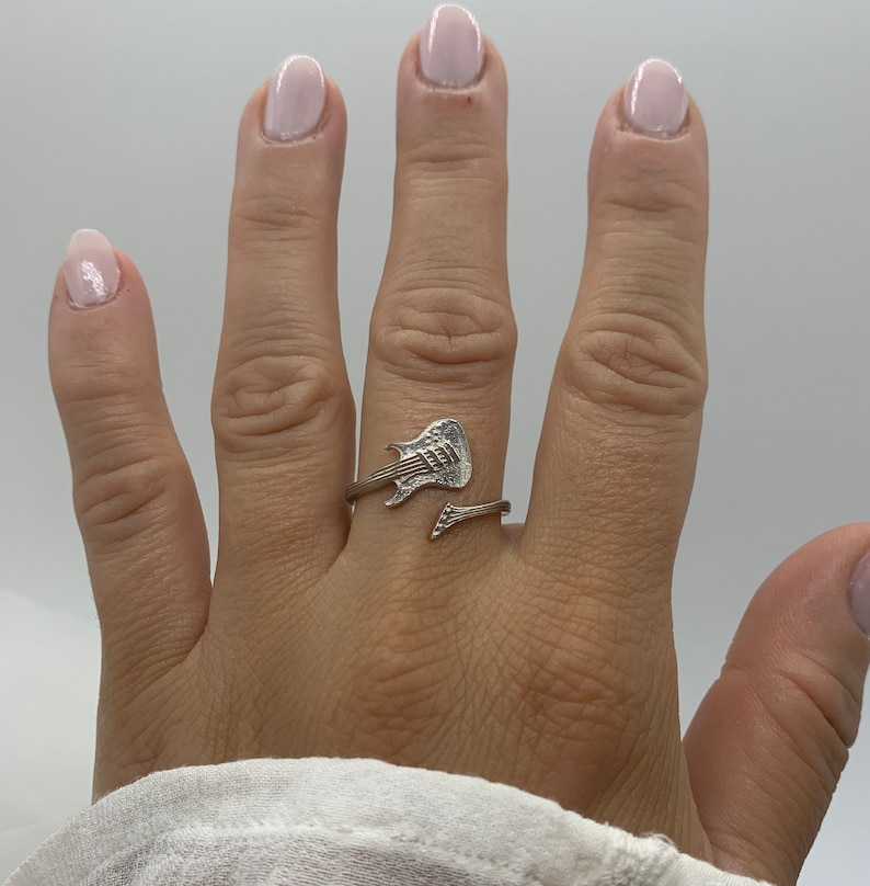 Thumb Adjustable Silver Guitar Ring Guitar Jewelry Music - Etsy
