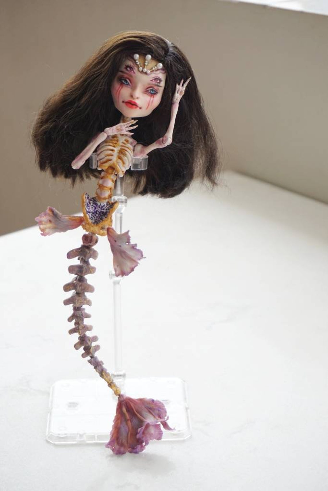 Skeleton Mermaid Ooak Monster High Doll Skelita Mermaid Doll | Etsy