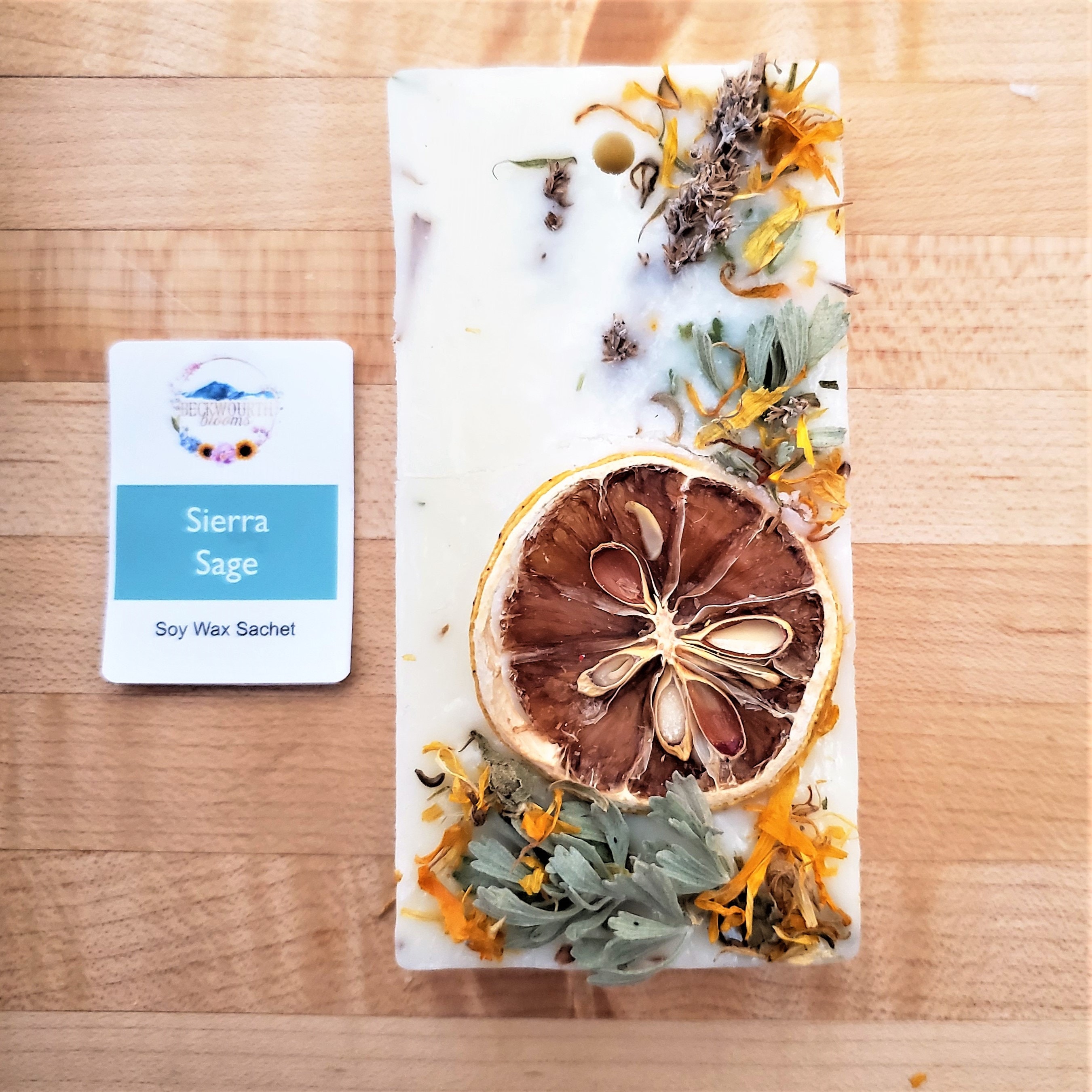 Large Wax Sachet (choose Scent), Flower Decorated Sachet, Wickless Wax ...