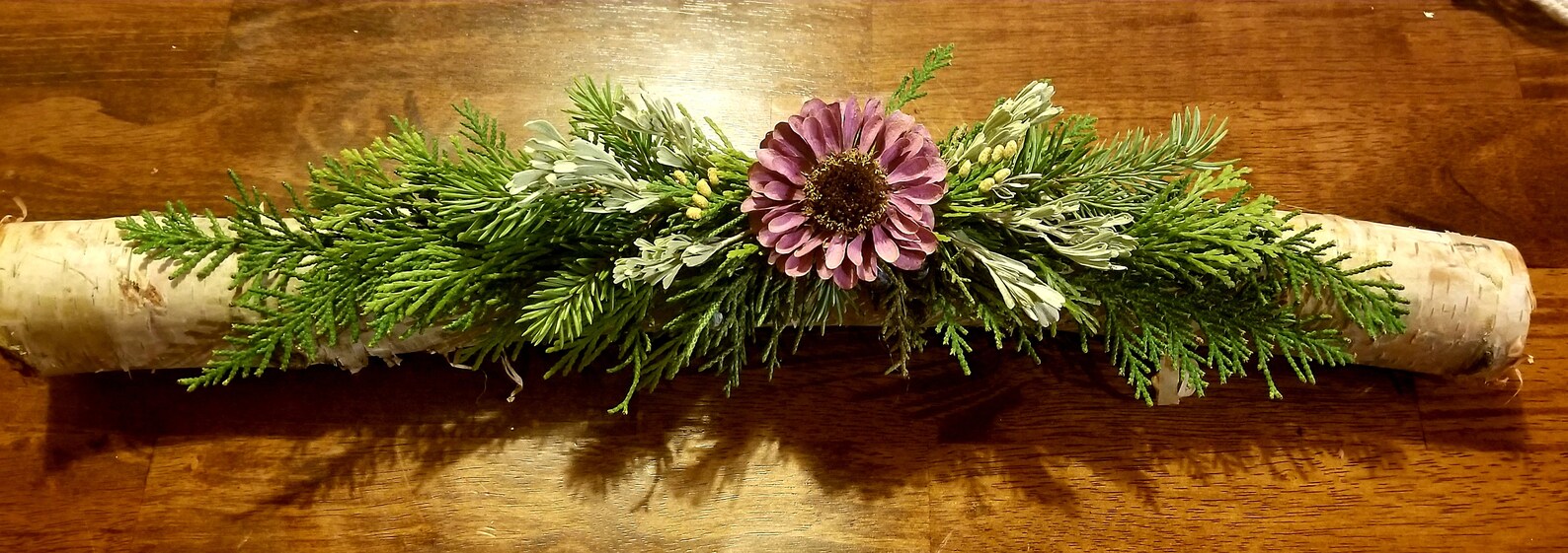 Birch Log Table Centerpiece, Log Arrangement, Rustic Decor, Wedding or ...