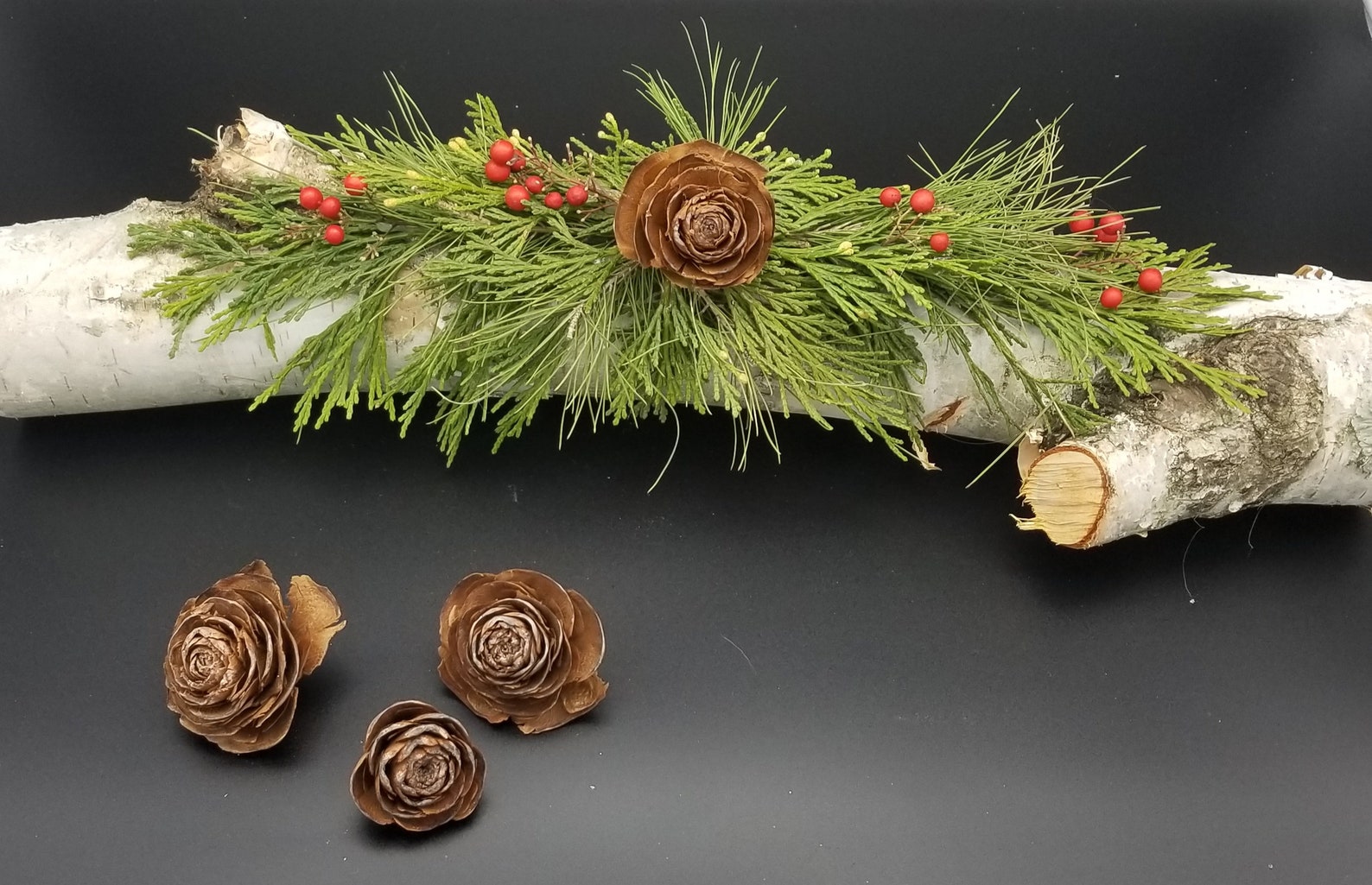 Yule Log, Yule Log Centerpiece, Birch Log Centerpiece, Birch Logs ...