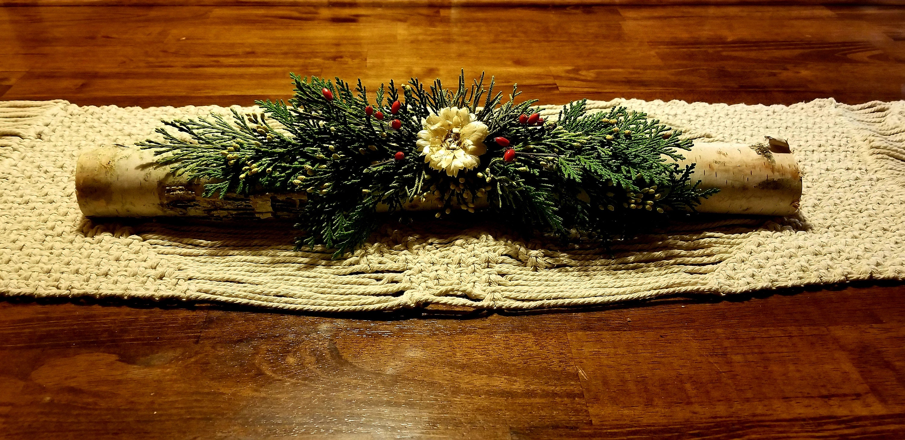 Birch Log Table Centerpiece, Log Arrangement, Rustic Decor, Wedding or ...