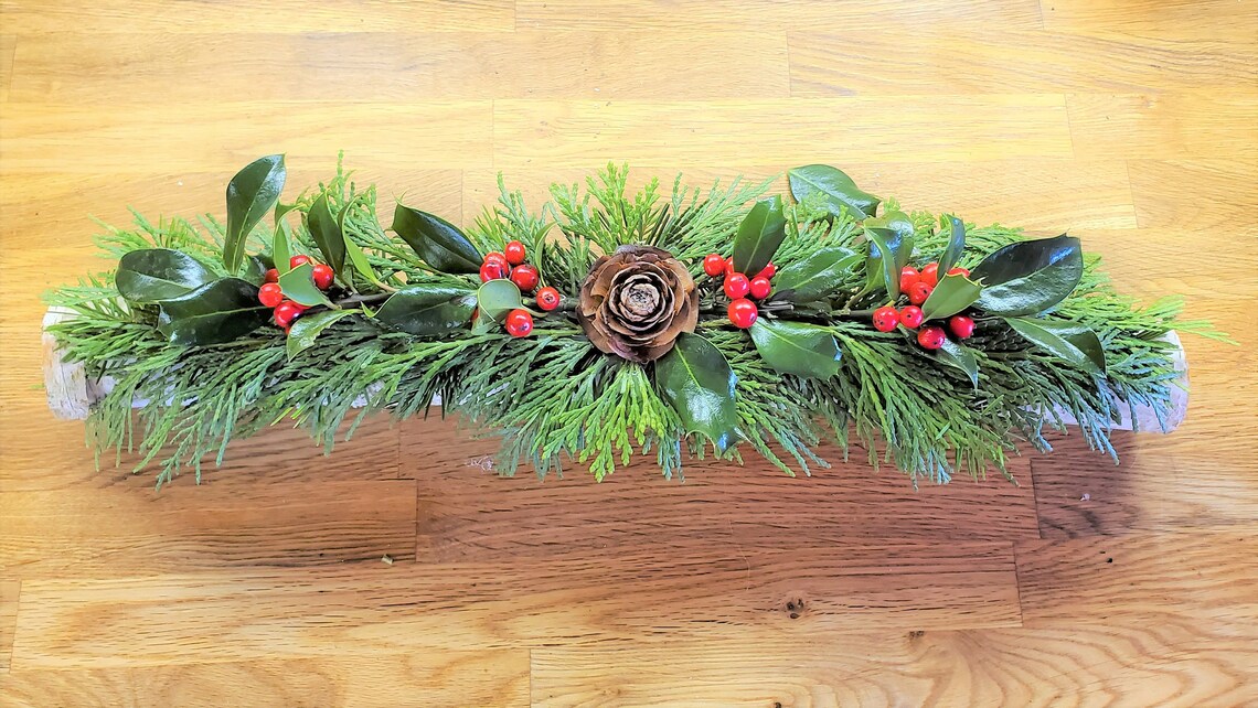 Yule Log, Yule Log Centerpiece, Birch Log Centerpiece, Birch Logs ...
