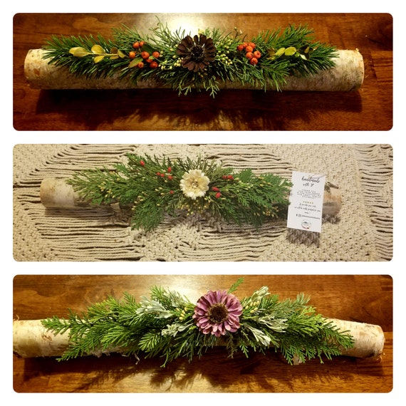 Birch Log Table Centerpiece Log Arrangement Rustic Decor | Etsy