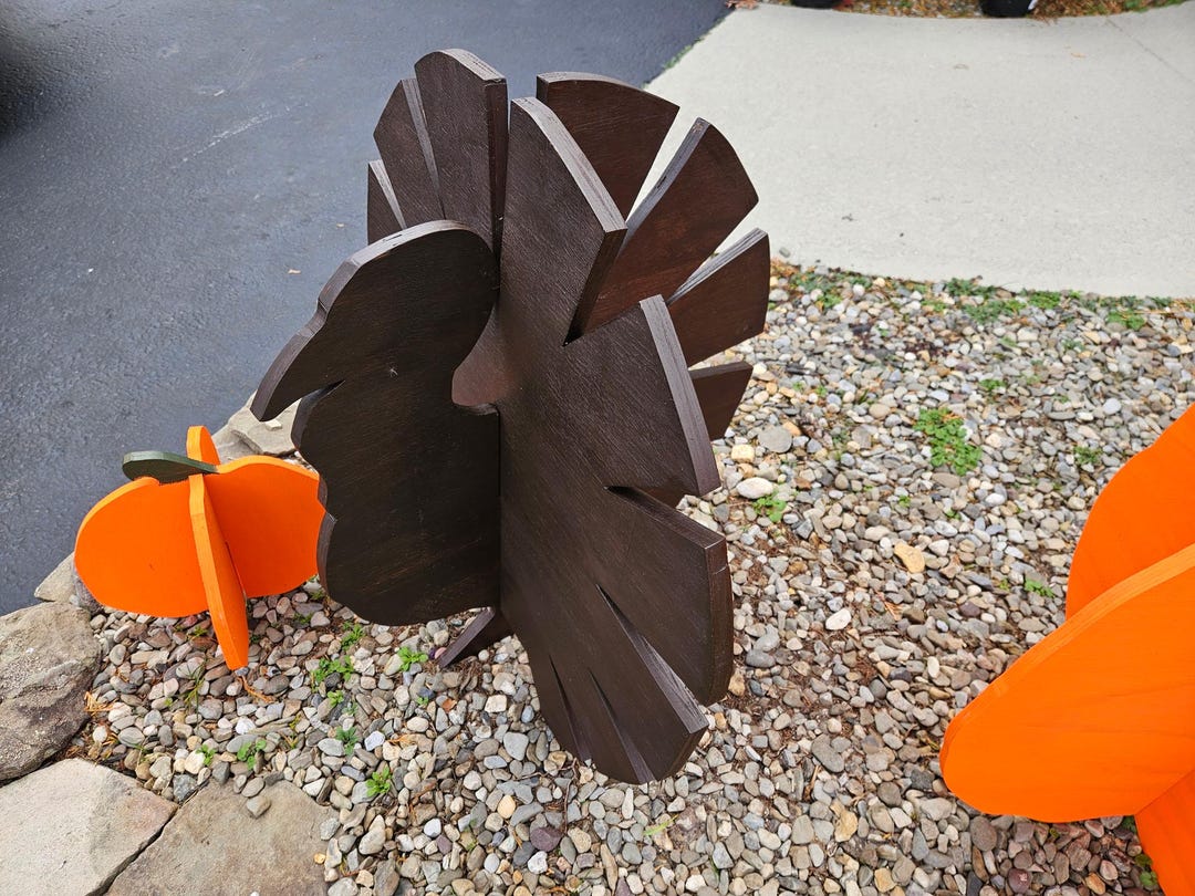 Lawn Turkey Pattern. Large 2 Feet Tall/wide 3D Thanksgiving Decoration ...