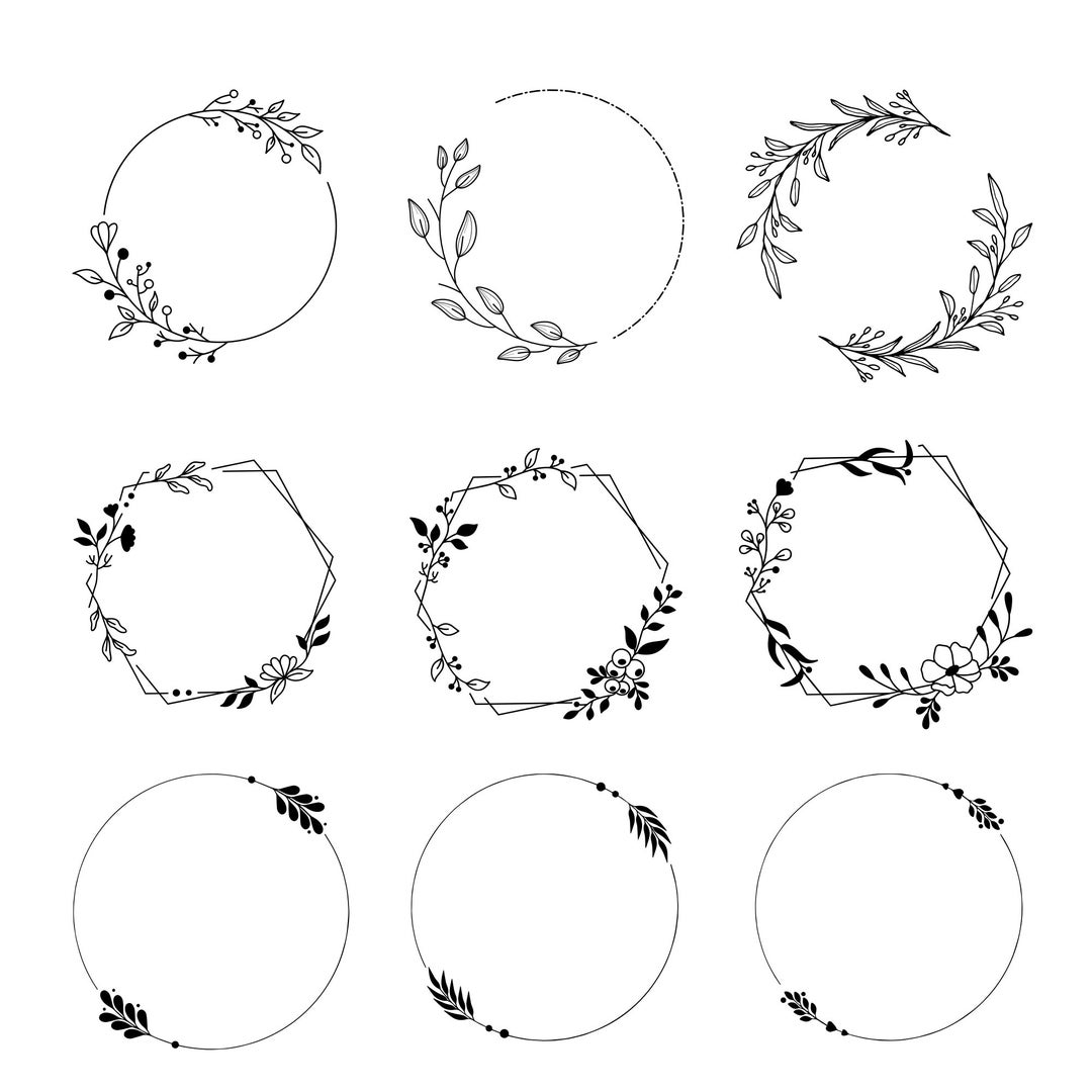 Round Botanical SVG, Circular Botanical Illustration, Botanical Clipart ...