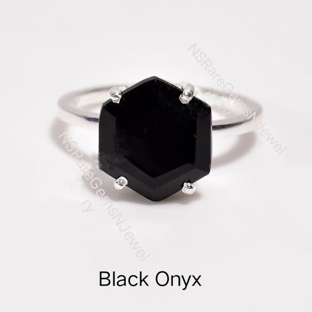 Gemstone Hexagon Ring Tablet Cut Ring Hexagon Ring Mix Gemstone Ring ...