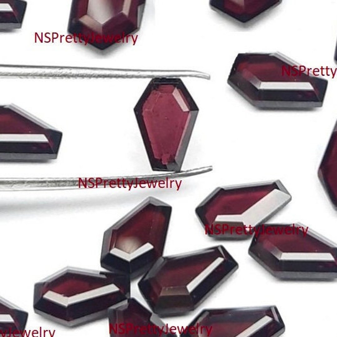 Garnet Gemstone, Garnet Coffin Faceted Tablet Cut, Coffin Shape, 10X7 ...