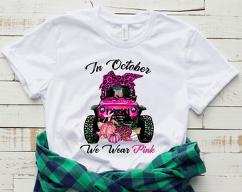 Pink Jeep Theme Breast Cancer Shirt - Etsy