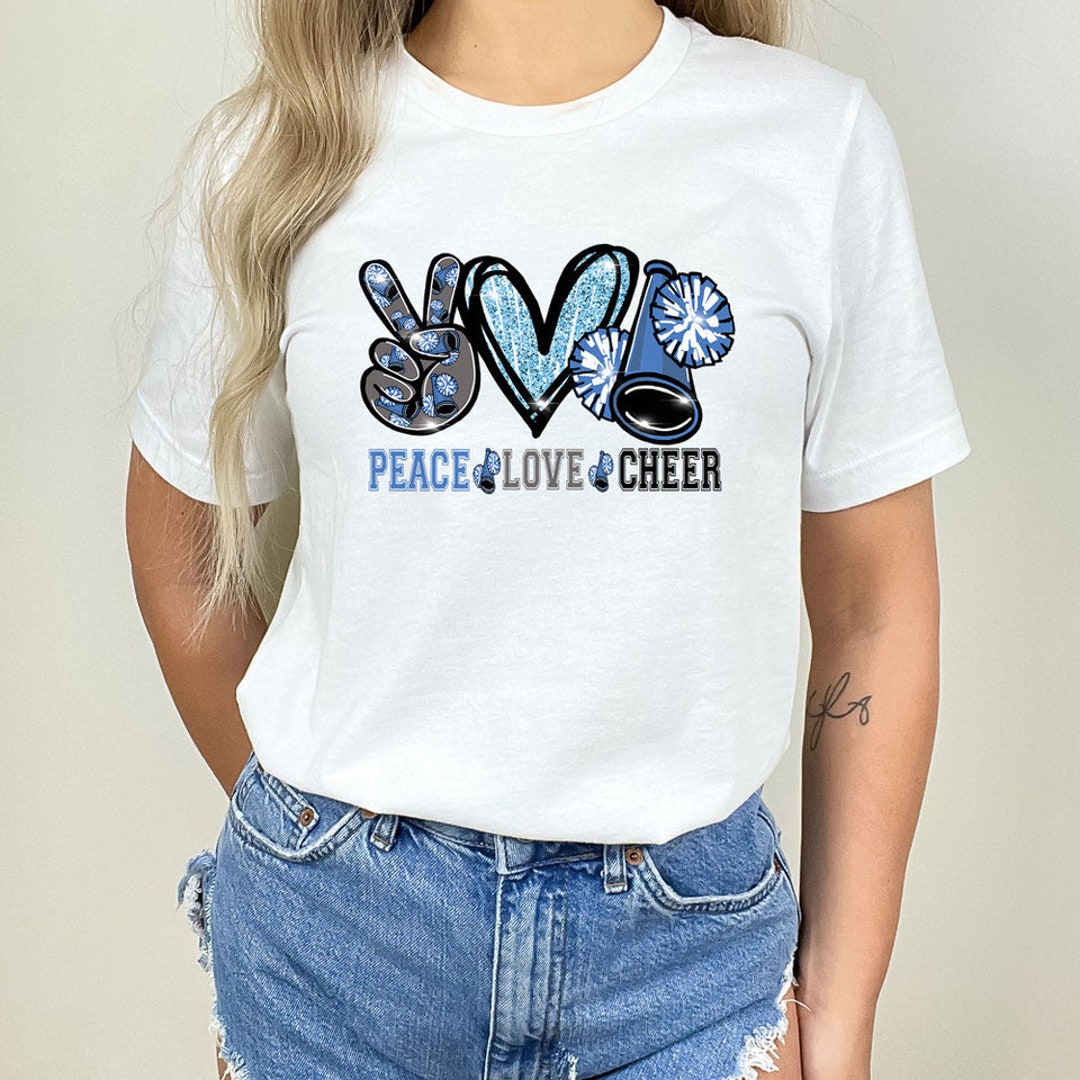Peace Love Cheer Shirt, Cheer Shirt, Cheerleaders Shirt, Peace & Love ...