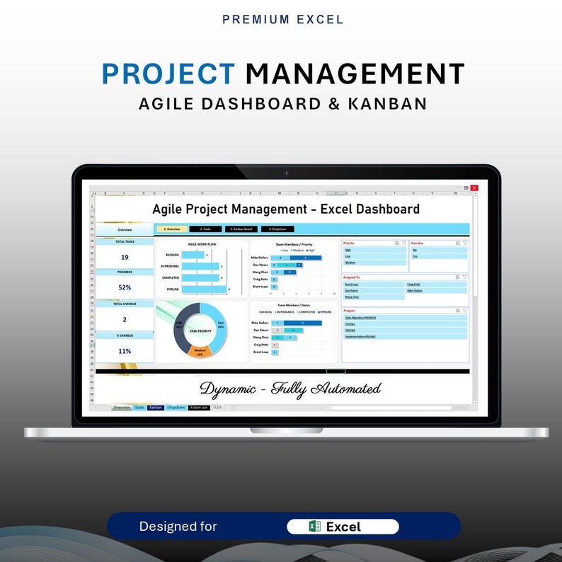 Ultimate Agile Project Management Dashboard - Automated KANBAN - Excel ...