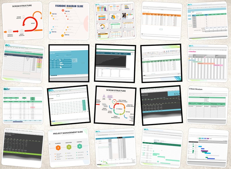 Project Management & Financial Excel Templates: 75+ Dashboard Bundle - Etsy
