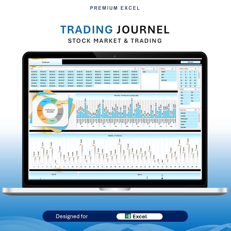 Stock Market Excel Dashboard: Trading Journal Template - Etsy