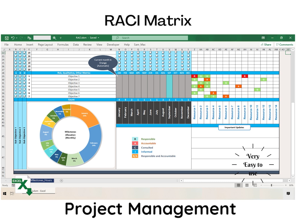 RACI Matrix Responsible Accountable Consulted Informed - Etsy